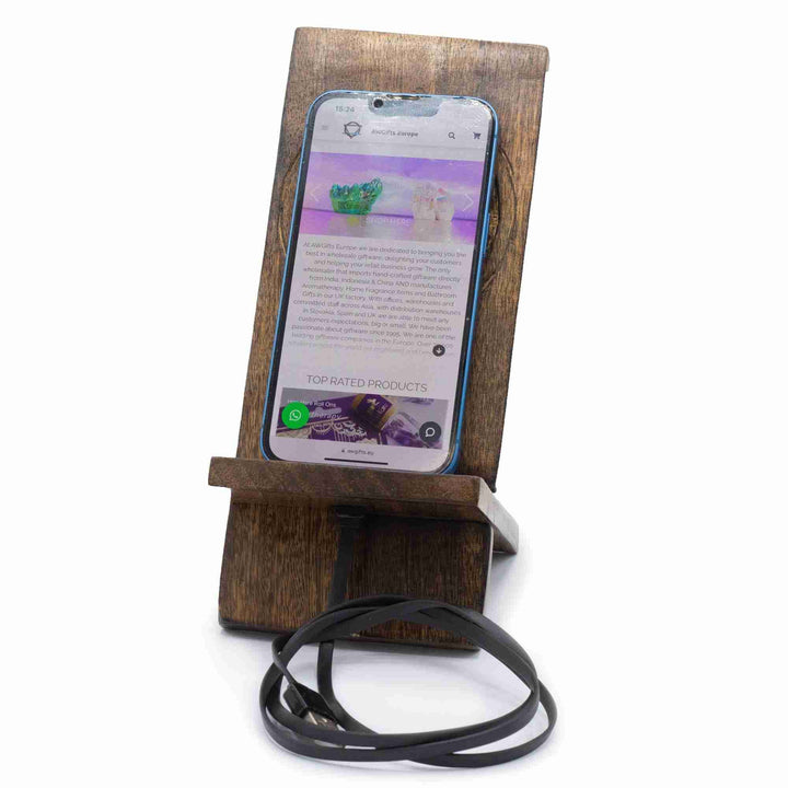 Wooden Phone Holders - Handcrafted Mango Wood | Gift Sanctuary
